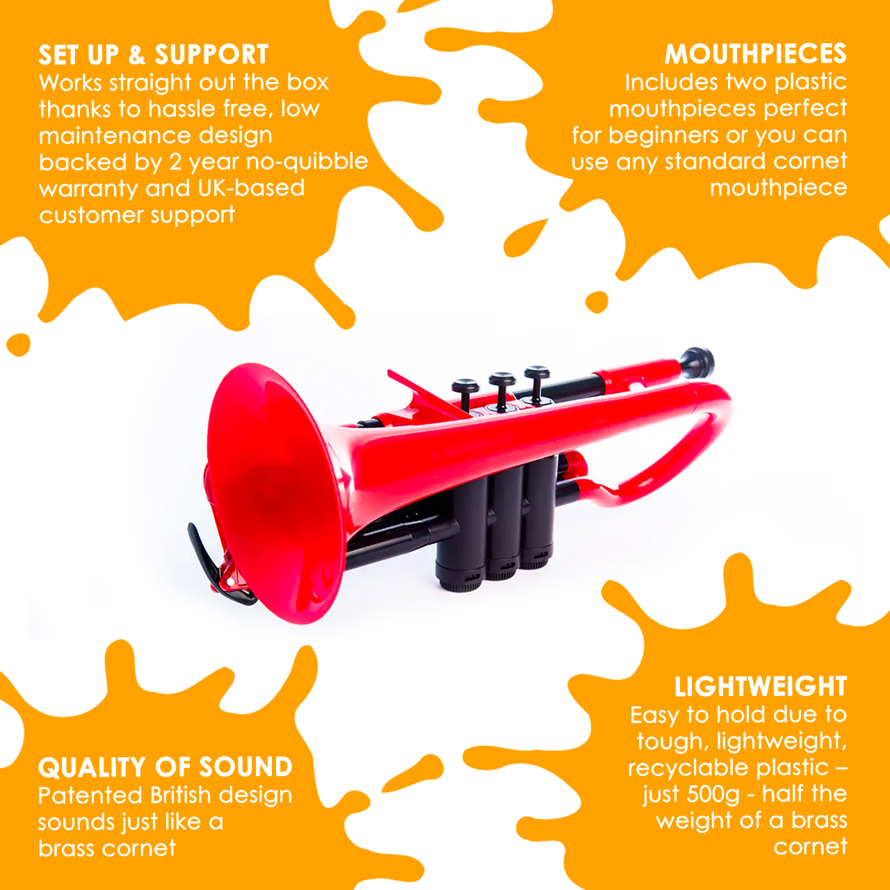 Pcornet PCORNET1R Plastic Cornet Red for sale online | eBay